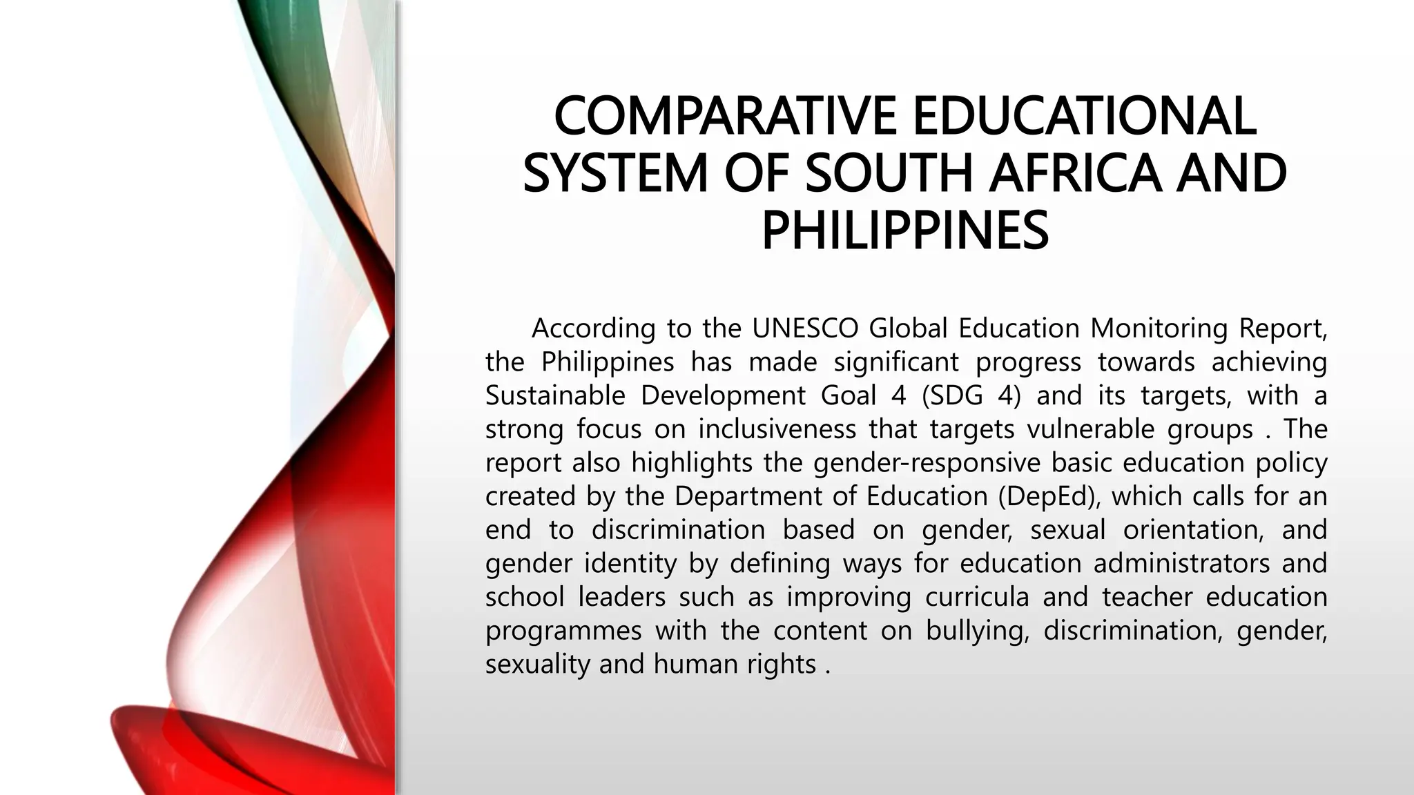 Comparative Educational Management of South Africa and the Philippines | PPTX