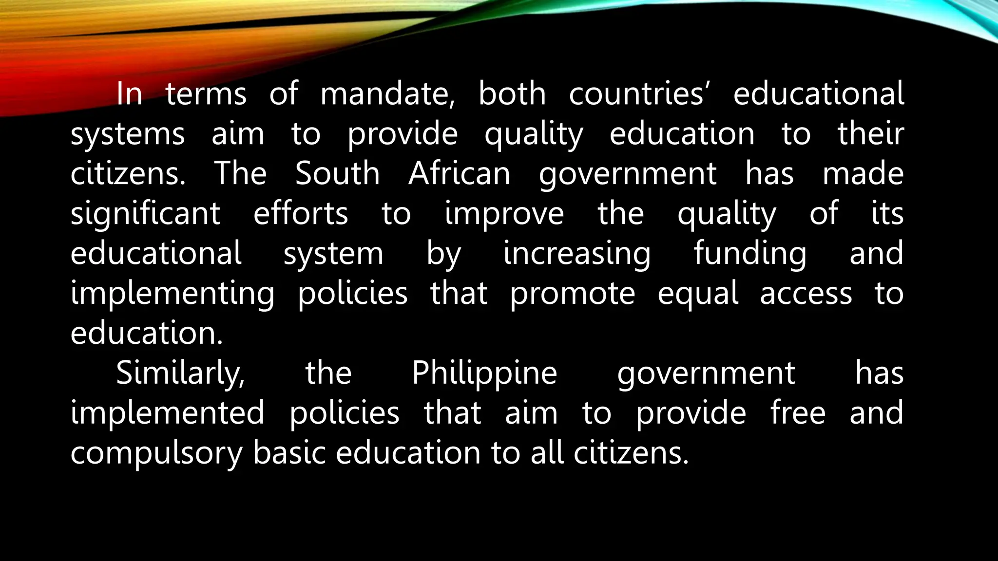 Comparative Educational Management of South Africa and the Philippines | PPTX