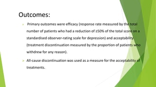 Comparative efficacy and acceptability of 21 antidepressant drugs ...