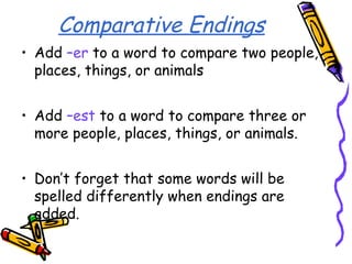 Comparative endings er_est | PPT