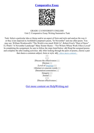 Comparative Essay Ideas | PDF | Christianity | Religion & Spirituality