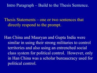 Comparative essay practice classical civs | PPT