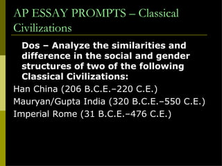 Comparative essay practice classical civs | PPT