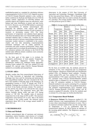 Comparative evaluation of different potential evapotranspiration estimation approaches | PDF ...