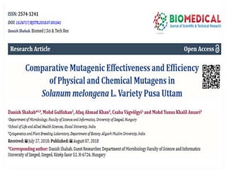 Comparative evaluation of physical and chemical mutagens | PPTX