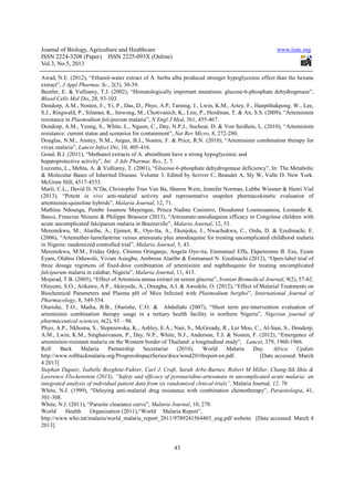 Comparative evaluation of the effects of artemisinin based combination ...