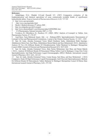 Comparative evaluation study on different brands of lisinopril tablet using hplc and uv ...