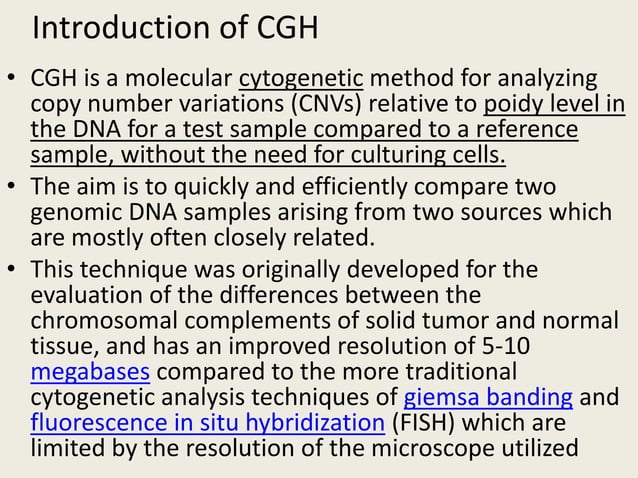 Comparative genomic hybridization | PPTX