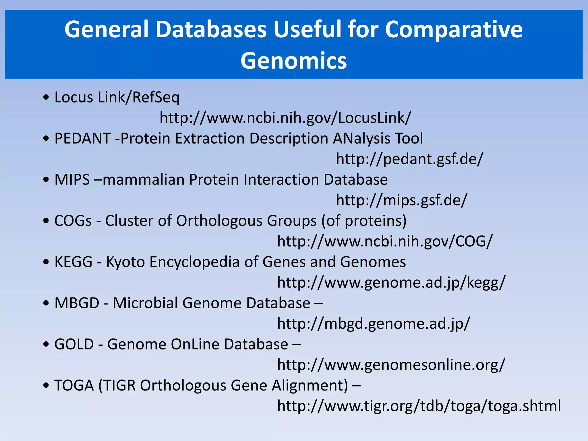 Comparative genomics | PPTX