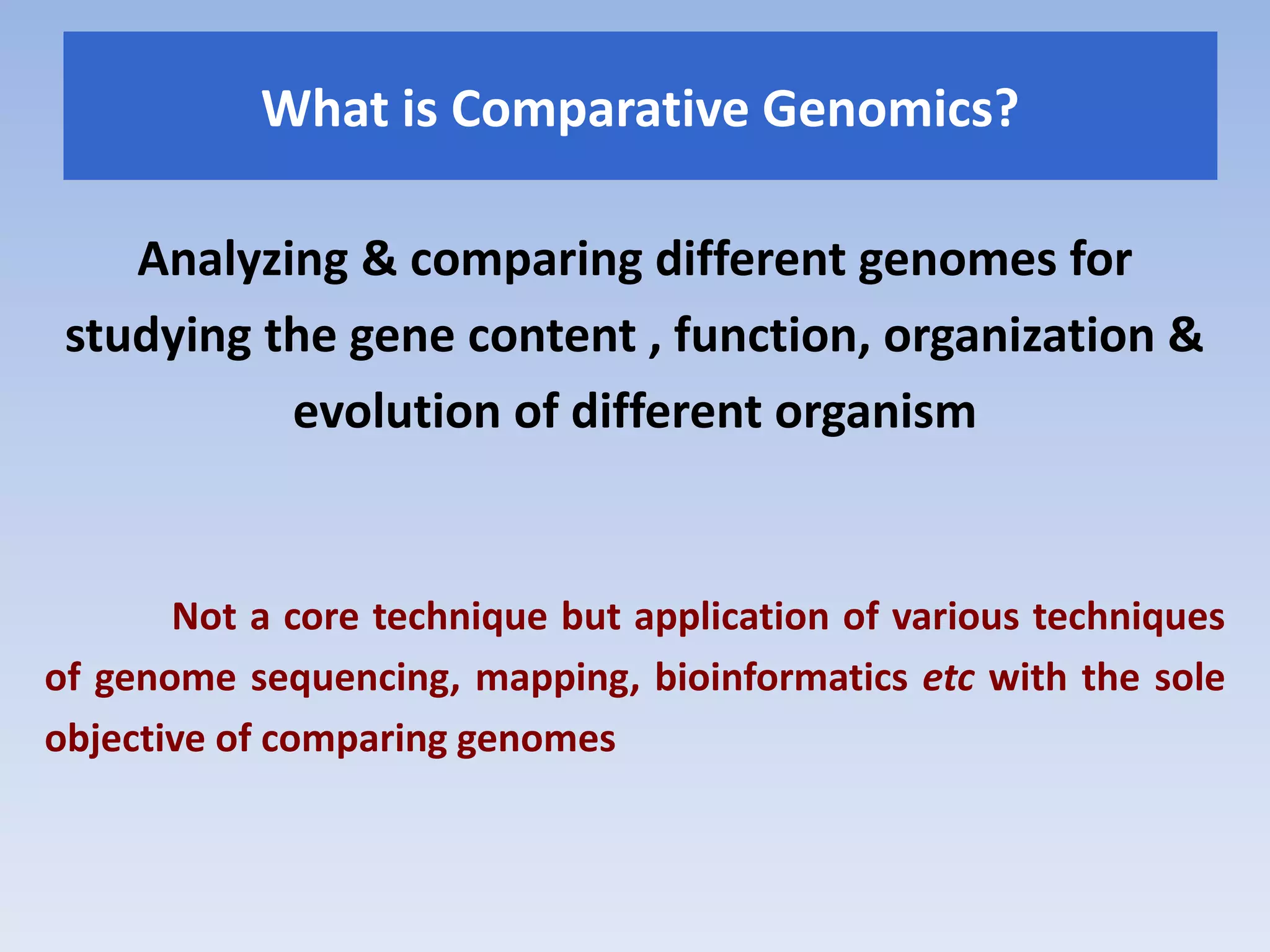 Comparative genomics | PPTX