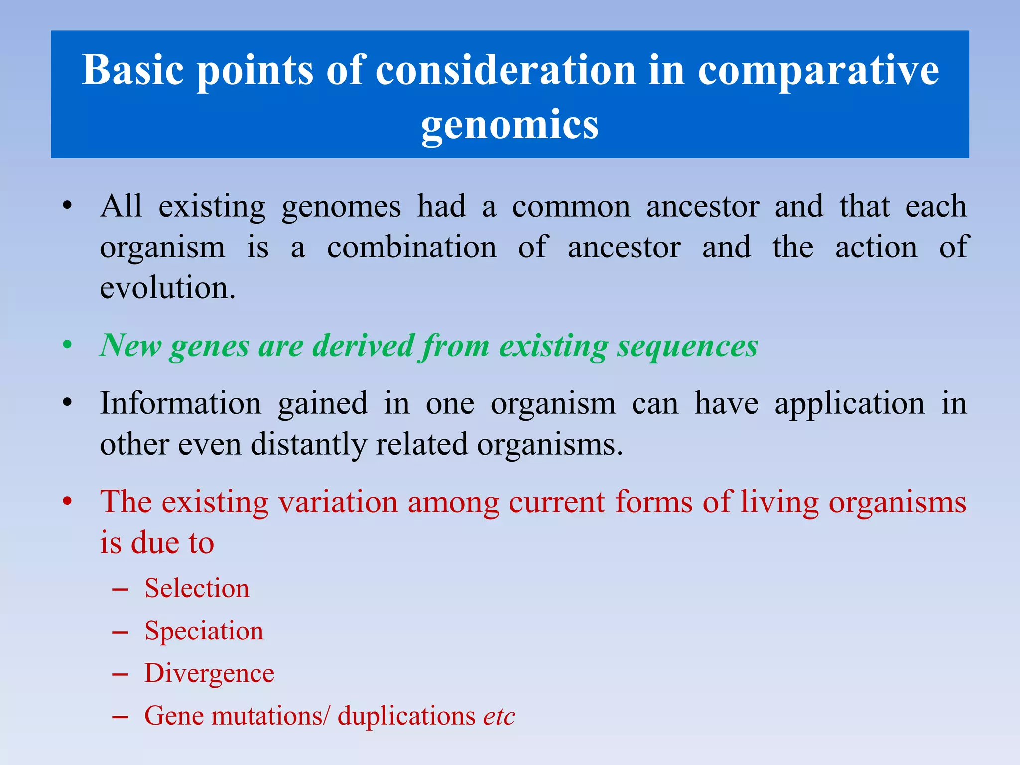 Comparative genomics | PPTX