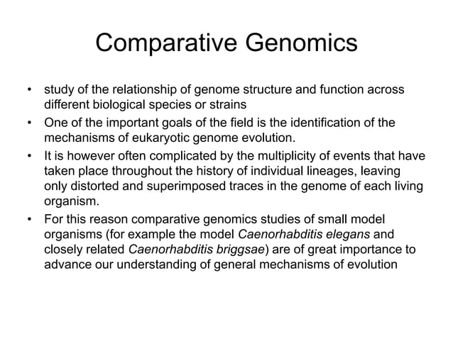 Comparative genomics and proteomics | PPTX