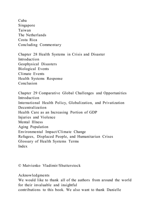 COMPARATIVE HEALTH SYSTEMSA Global PerspectiveSECOND | DOCX