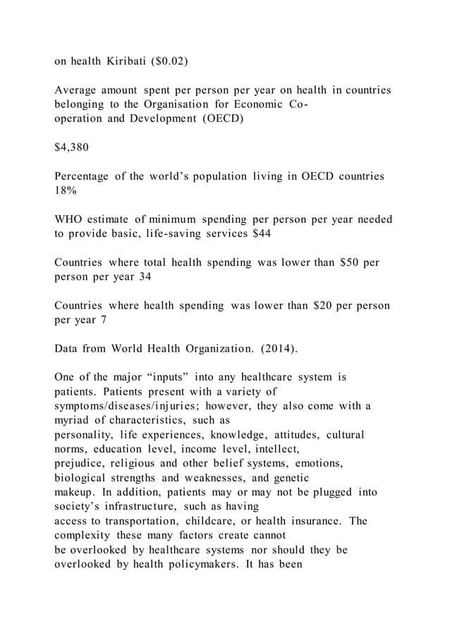 COMPARATIVE HEALTH SYSTEMSA Global PerspectiveSECOND | DOCX