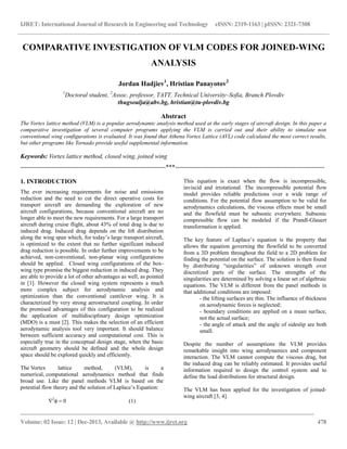 Comparative investigation of vlm codes for joined wing analysis | PDF