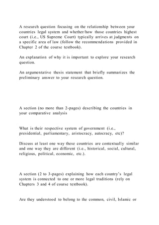 Comparative law and courts research paperPurposeFor s | DOCX