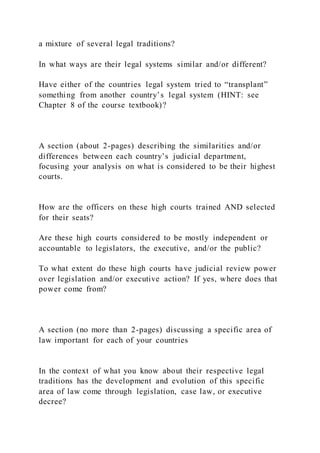 Comparative law and courts research paperPurposeFor s | DOCX