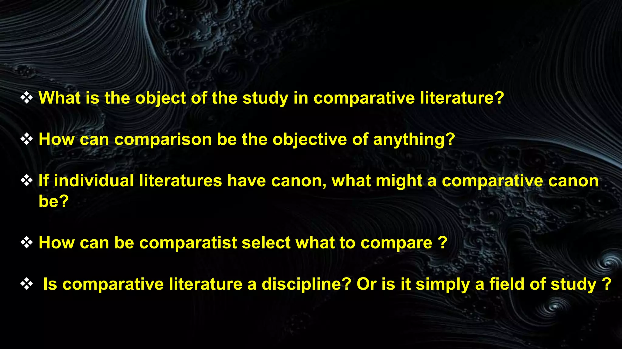 Introduction: what is comparative literature Today ? | PPTX