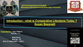 comparative literature by Susan Bassnett | PPTX