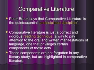 Comparative literature- summary | PPT