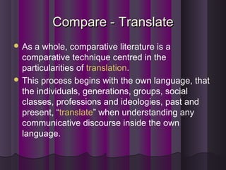 Comparative literature- summary | PPT