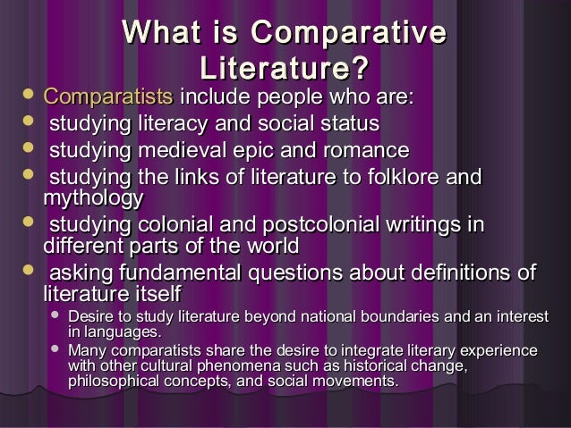 Comparative literature- summary