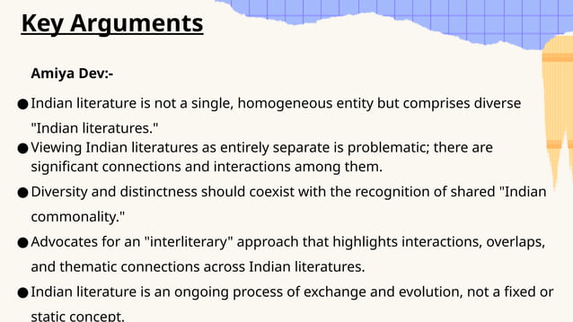 Comparative Literature in India by Amiya Dev | PPTX