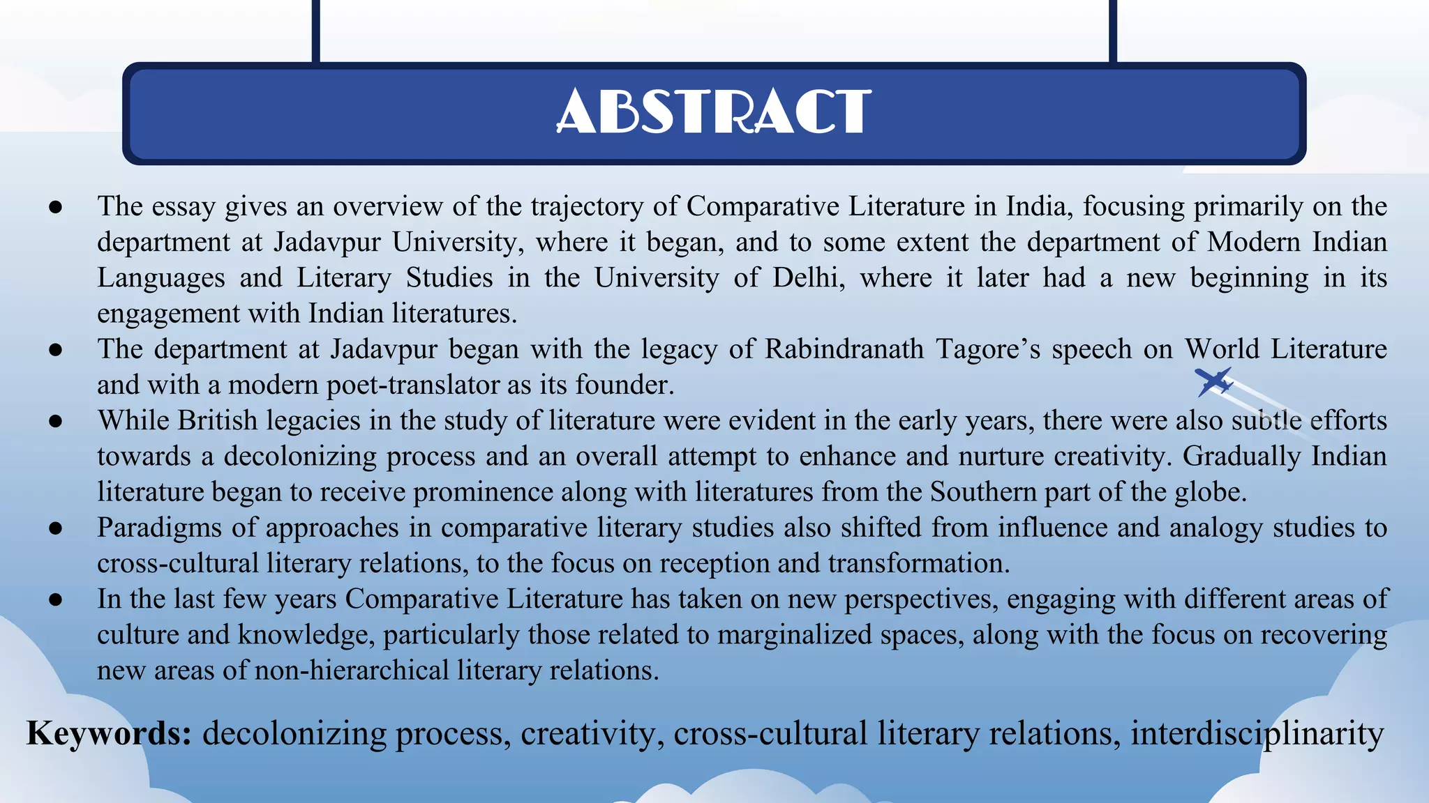 Comparative Literature in India An article major points Subha Chakraborty Dasgupta | PPT