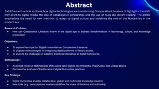 -Comparative Literature in the Age of Digital Humanities- On Possible ...