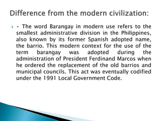 Comparative Local Politics and Administration (The Barangay) | PPTX