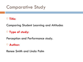 Comparative & non comparative studies | PPT