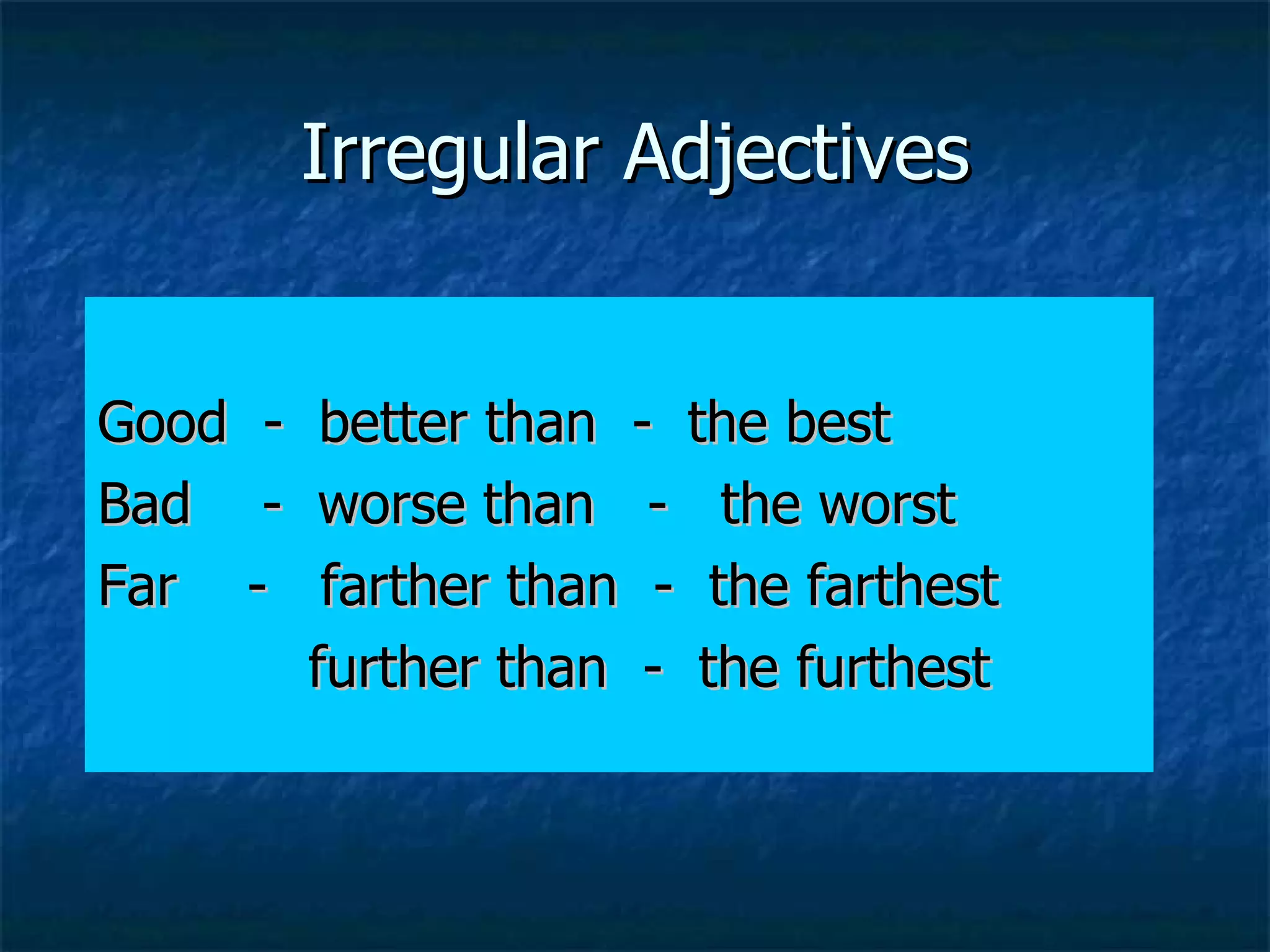 Comparative and Superlative - as-as 4 ESO | PPT