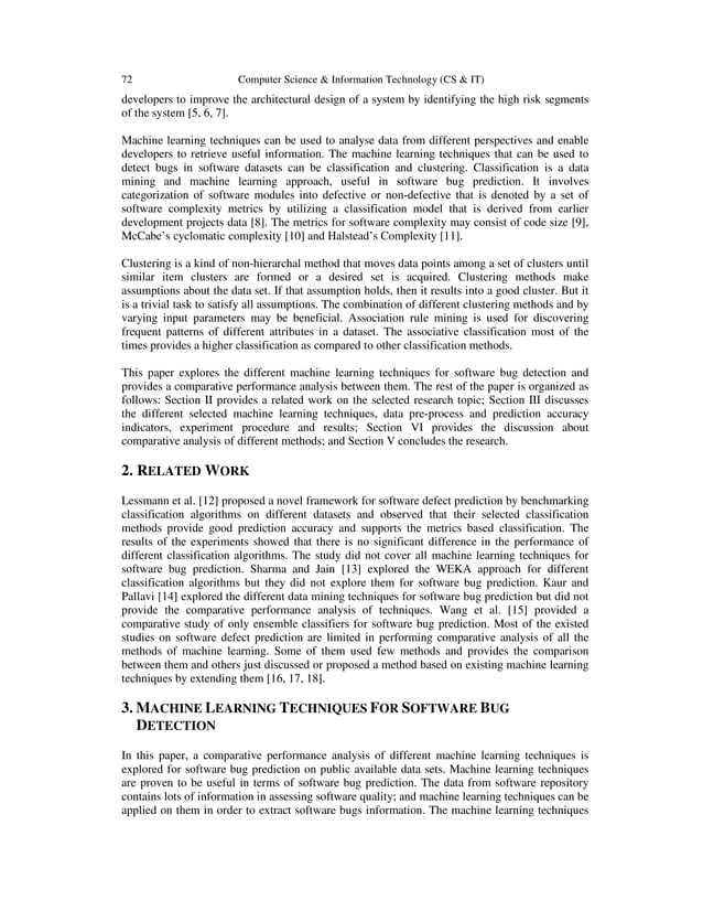 Comparative Performance Analysis Of Machine Learning Techniques For Software Bug Detection Pdf