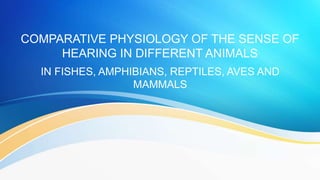 COMPARATIVE PHYSIOLOGY OF THE SENSE OF HEARING IN DIFFERENT ANIMALS.pptx
