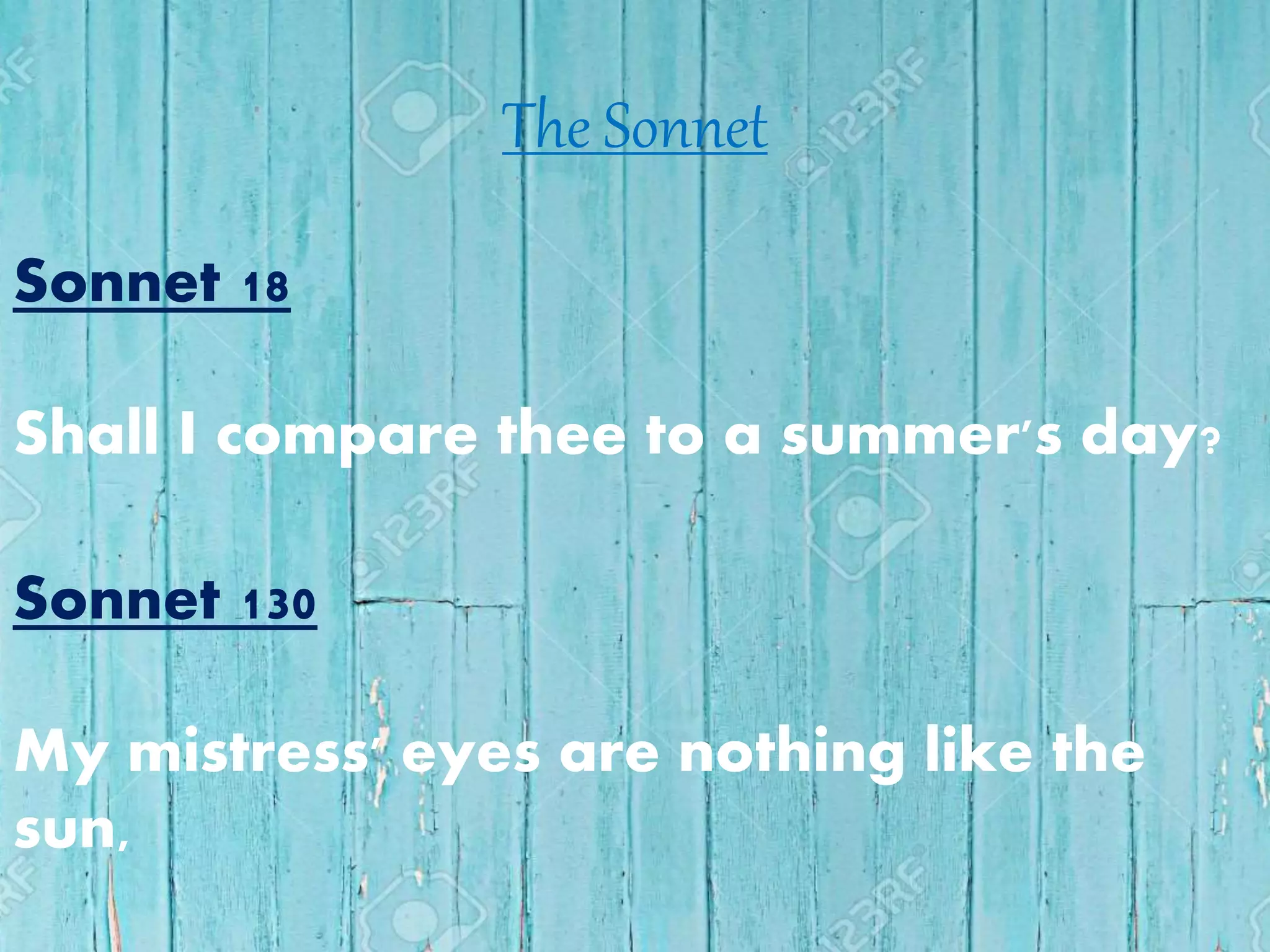 Comparative poetic analysis of william shakespeare's sonnet no 18 and 130 | PPTX