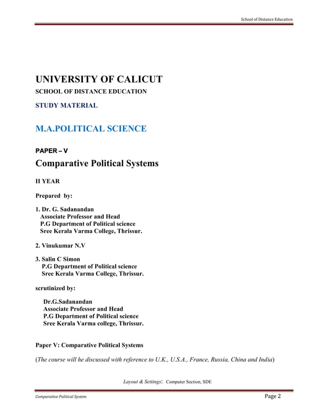 Comparative political system | PDF
