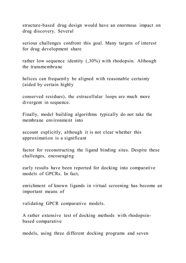Comparative Protein Structure Modeling And Itsapplications Docx