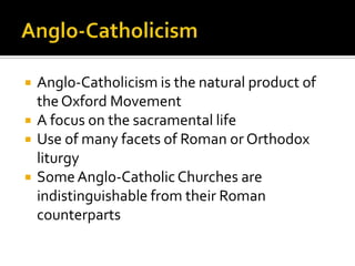 U3A Comparative religion: Anglicanism and Anglo-Catholicism | PPTX