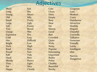 ADJETIVES AND ITS GRADES | PPTX