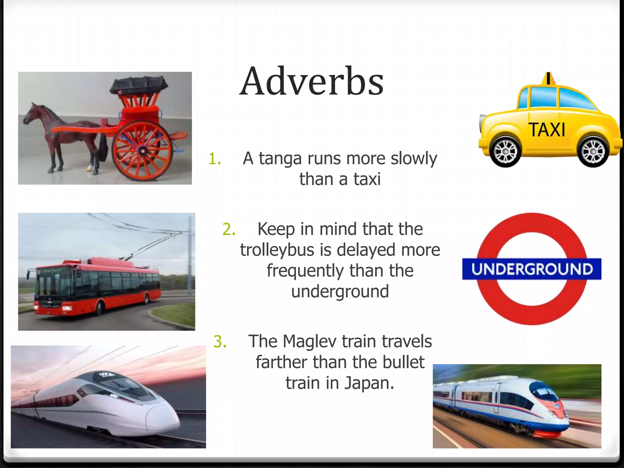 Comparisons - Means of Transport | PPTX