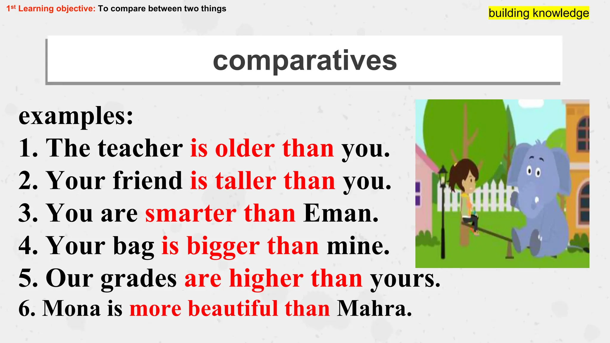 comparative adjectives lesson school students | PPT