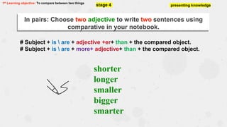 comparative adjectives lesson school students | PPT