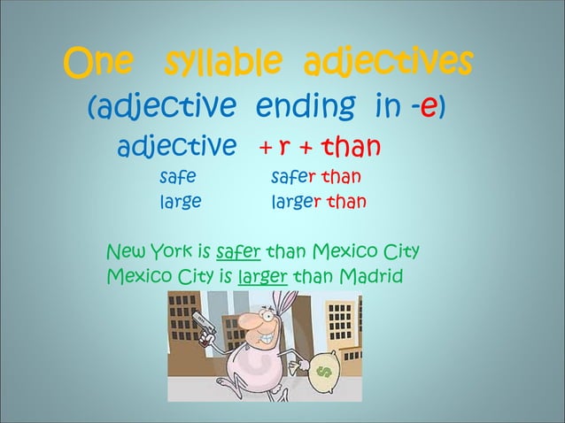 Comparative adjectives ending -er / more | PPTX