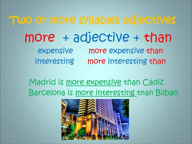 Comparative adjectives ending -er / more | PPT