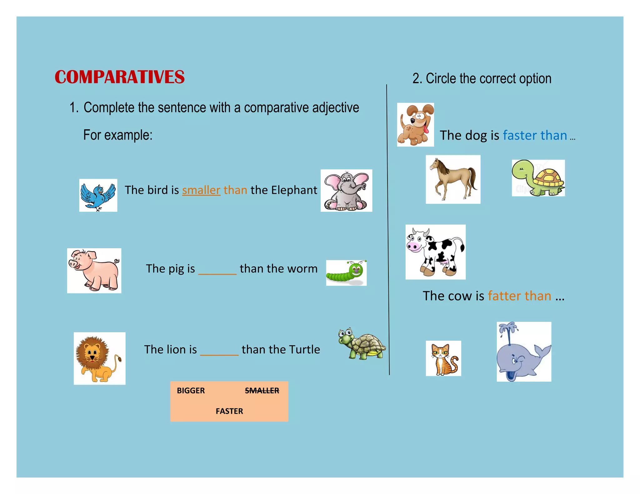 Comparatives easy exercises | PPT