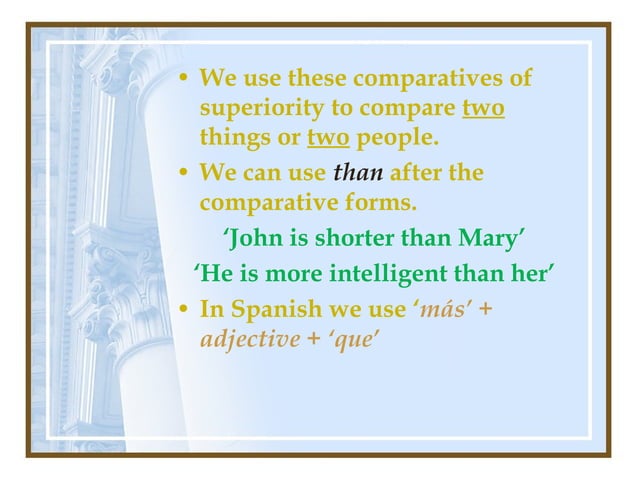 Comparatives, Superlatives, Inferiority - 2nd bil | PPT