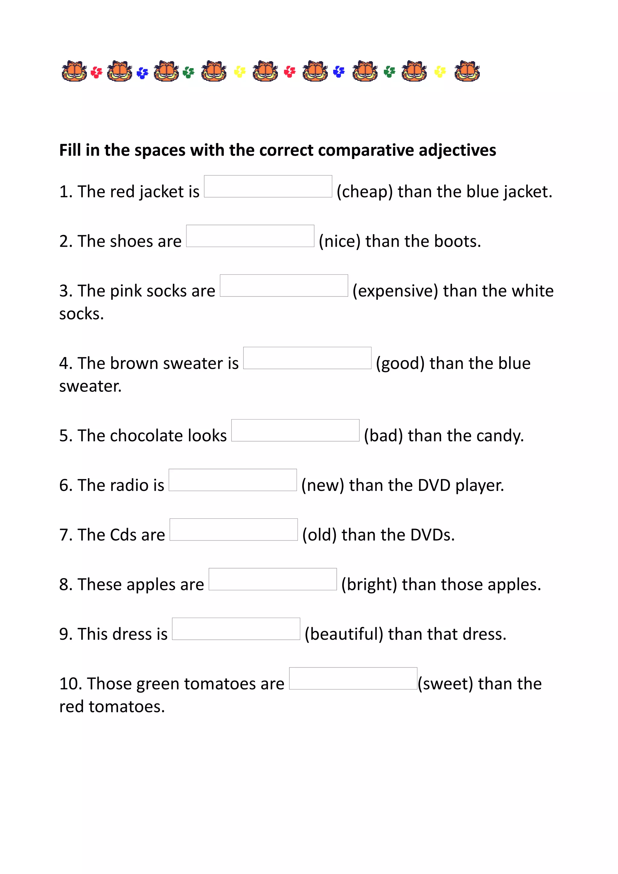 Comparatives activities. | PDF