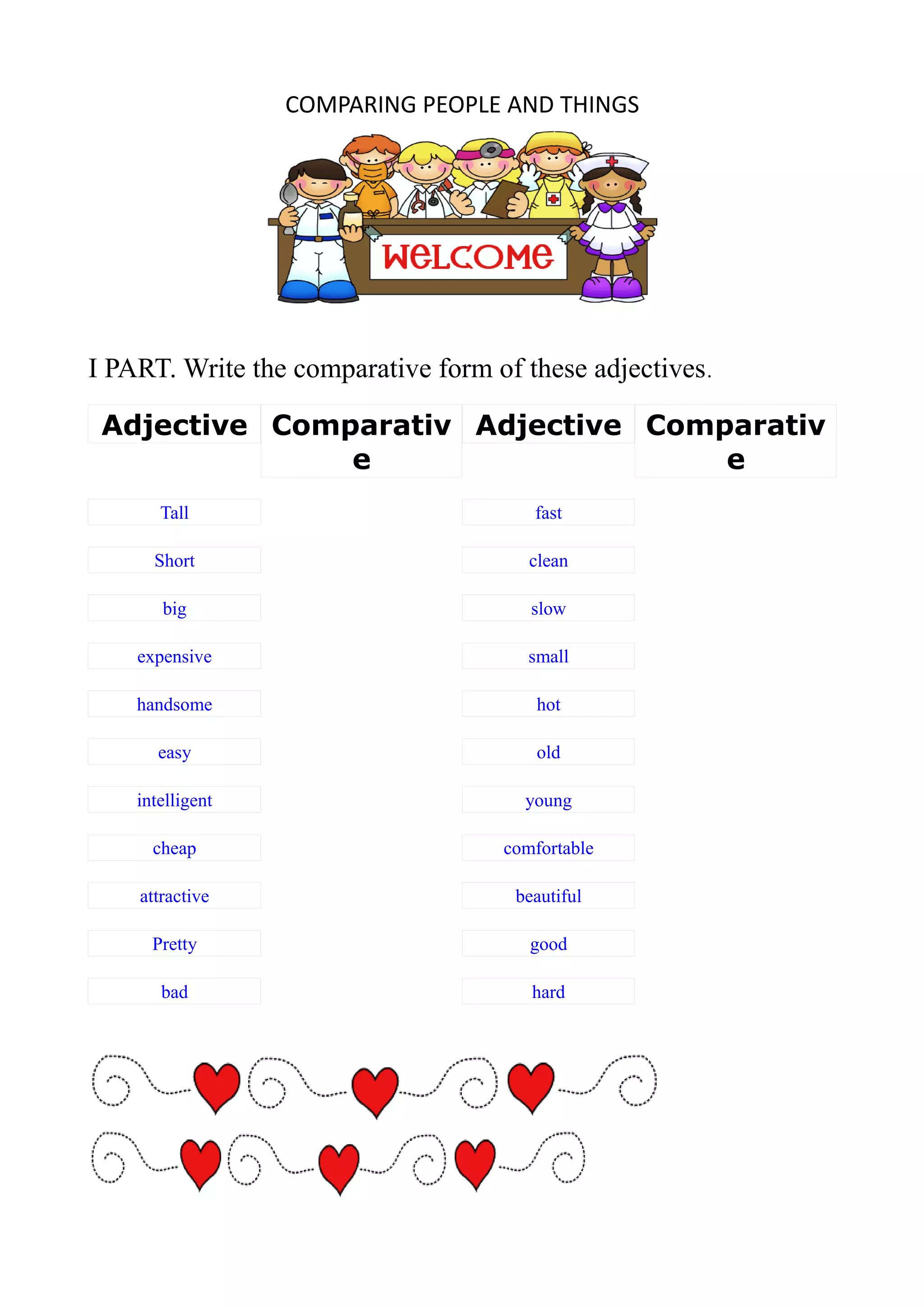 Comparatives activities. | PDF