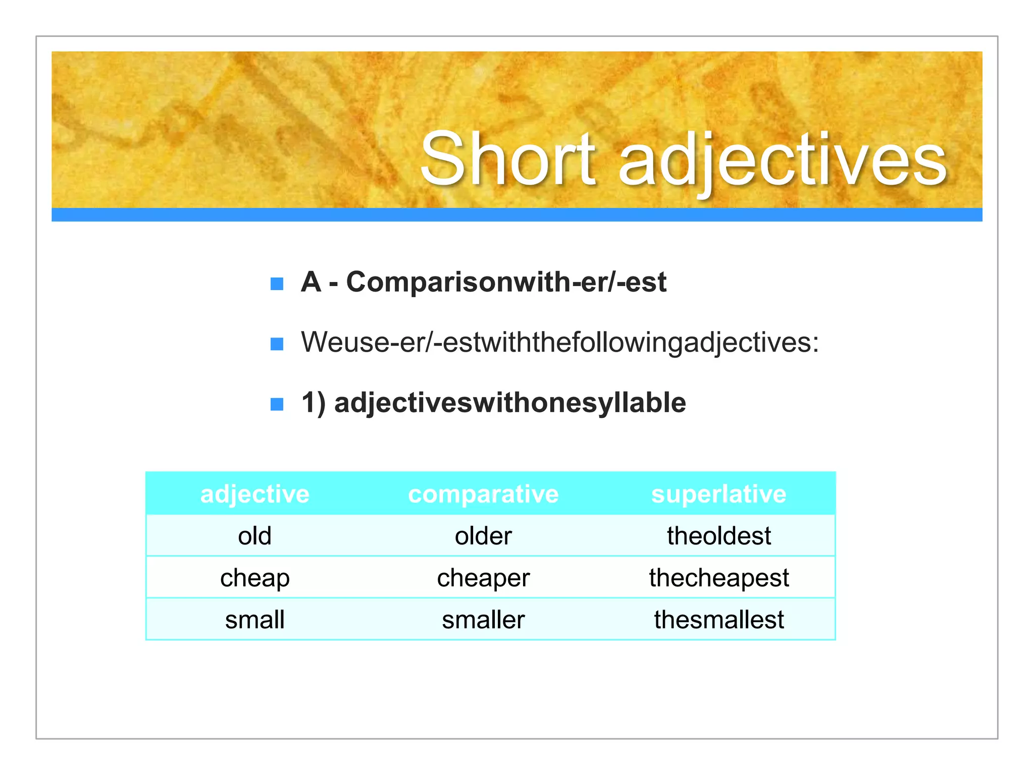 Comparatives adjectives | PPTX