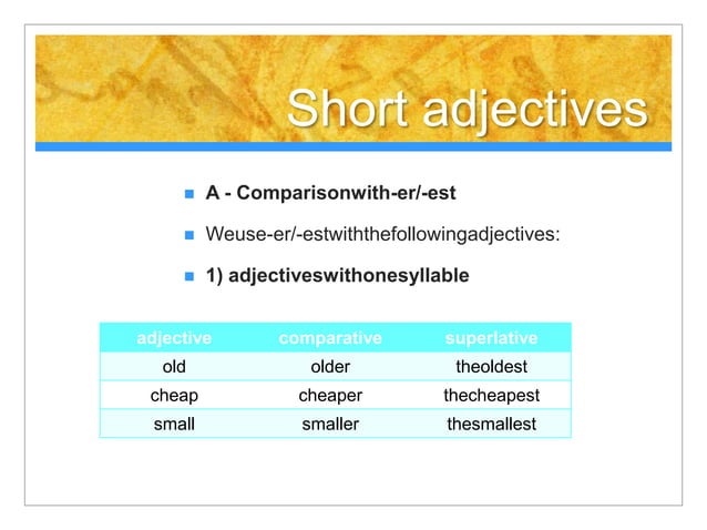 Comparatives adjectives | PPTX